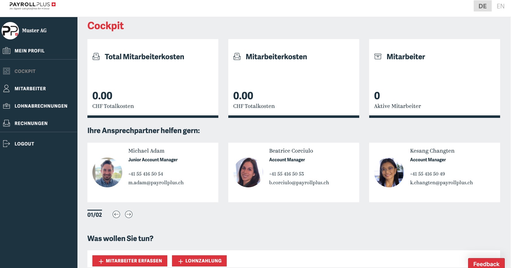 PayrollPlus - digitale Lohnplattform Schweiz